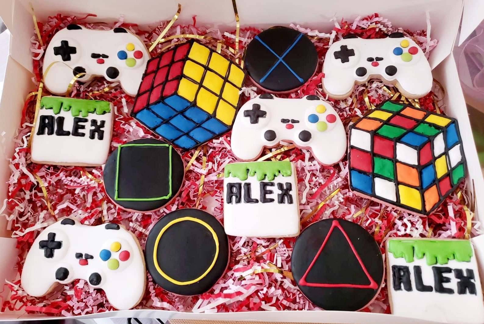 Gamers Cookies Boy Birthday Cokie Level up Remote Control Arcade Player ...