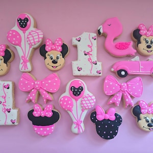 Mini Mouse Set of Cookies Mikey Cookie Decorated Pink Color Girl ...