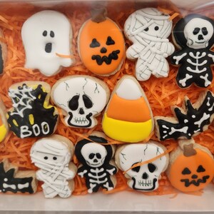 Helloween Cookies Decorated Kids Size Small One Bite Cookie Ghost ...