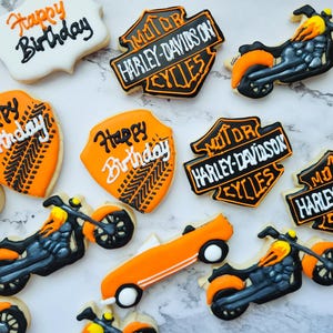 Anniversary Birthday Harley Davidson Cookies Biker Harley Logo Trophy ...