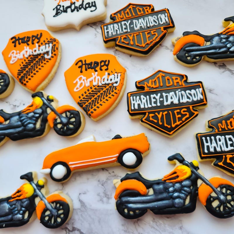 Motorcycle Cookie - Etsy