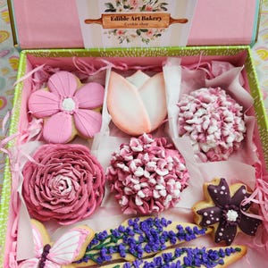Floral Flower Shugar Cookies Hydrangea Rose Lavander Dusty Pink Color ...