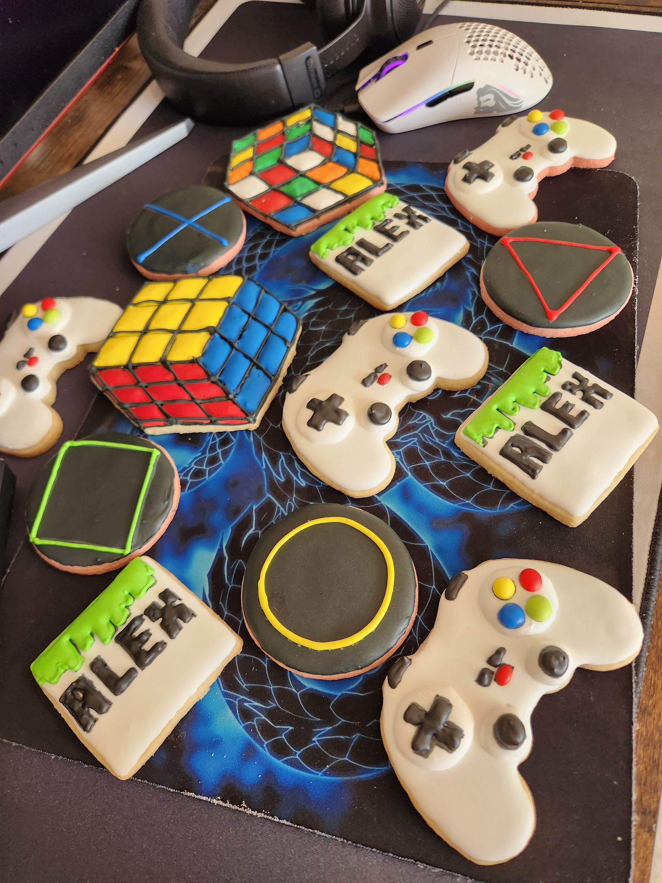 Gamers Cookies Boy Birthday Cokie Level up Remote Control Arcade Player ...