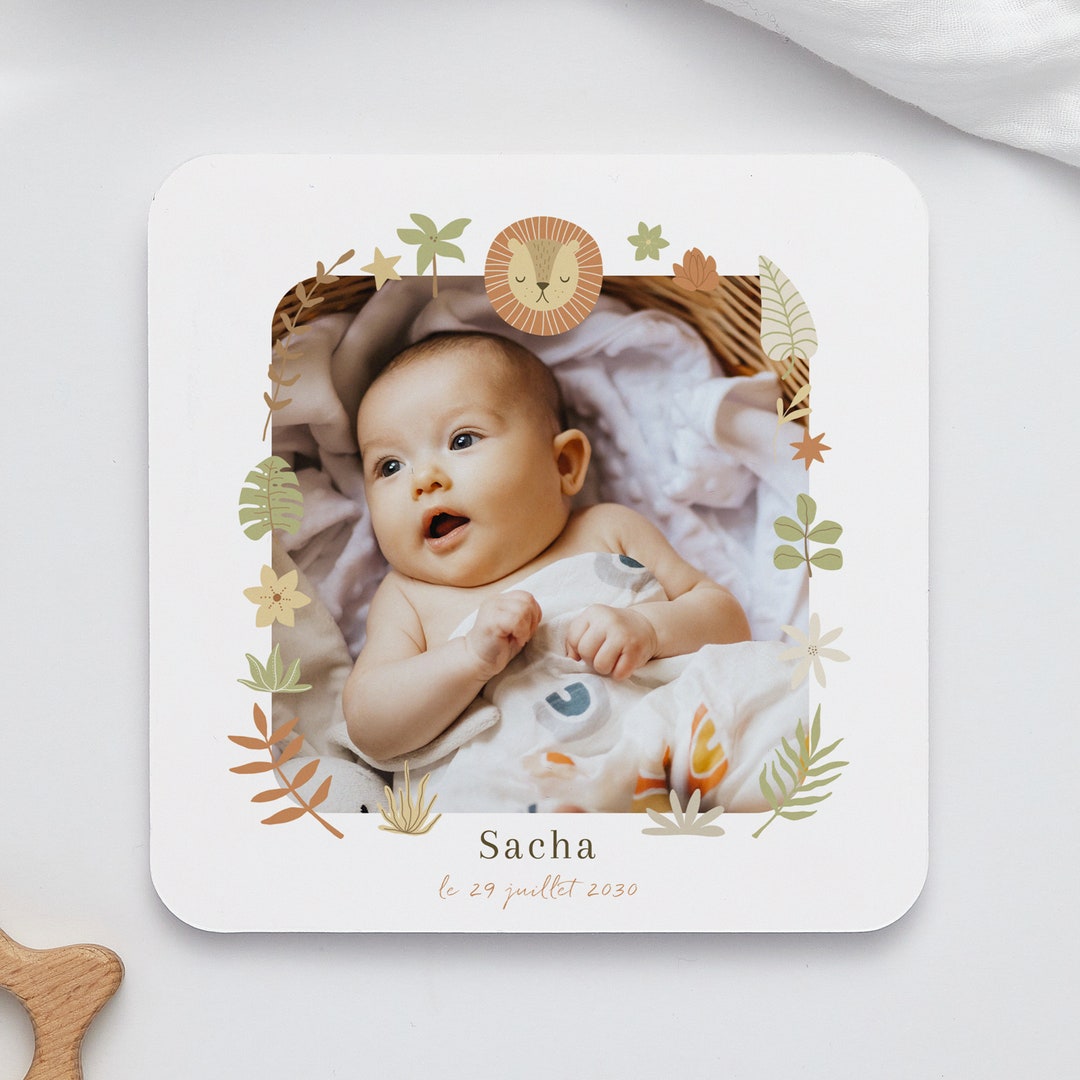Safari Theme Birth Announcement With Photo Safari Crown - Etsy UK