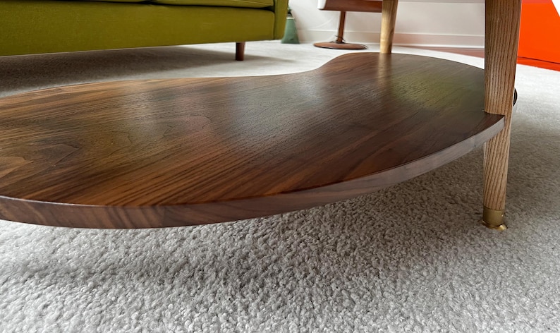 Kidney Bean Mid-century Modern Solid Walnut Table - Etsy