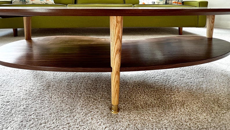 Kidney Bean Mid-century Modern Solid Walnut Table - Etsy