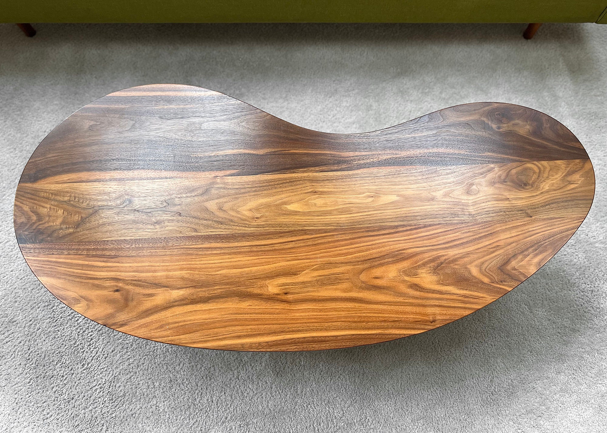 Kidney Bean Mid-century Modern Solid Walnut Table - Etsy