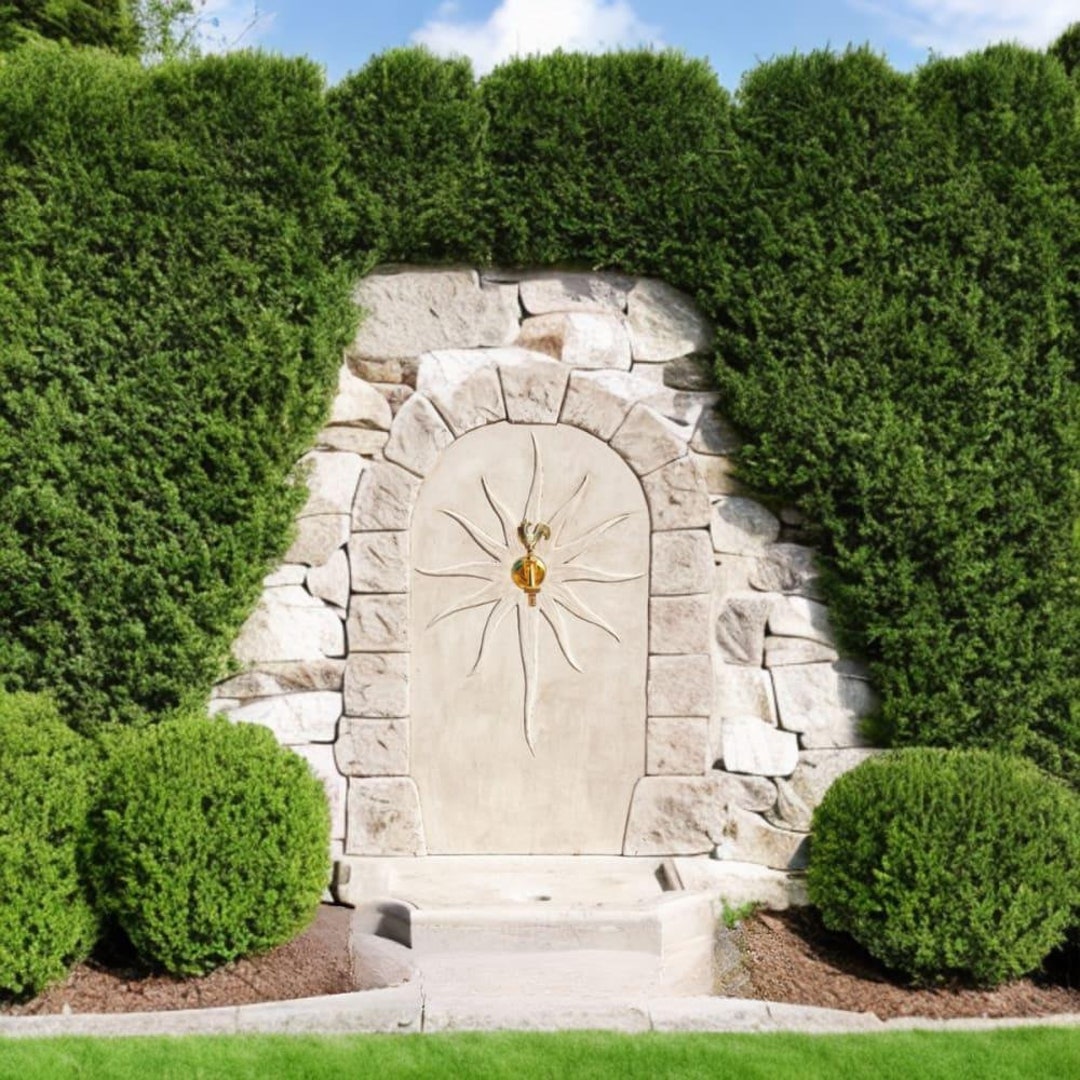 Calypso Stone Wall Fountain With Brass Faucet - Classic Elegance for ...