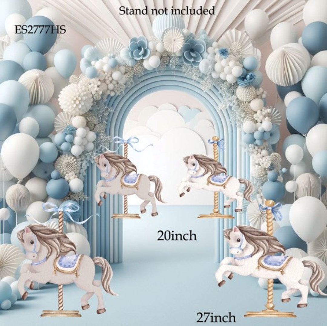 ES2777HS Horse Gray and White Carousel Stan Not Included - Etsy