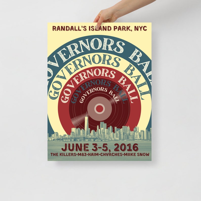 Custom Music Festival Poster: Governors Ball, Custom Year and Bands ...