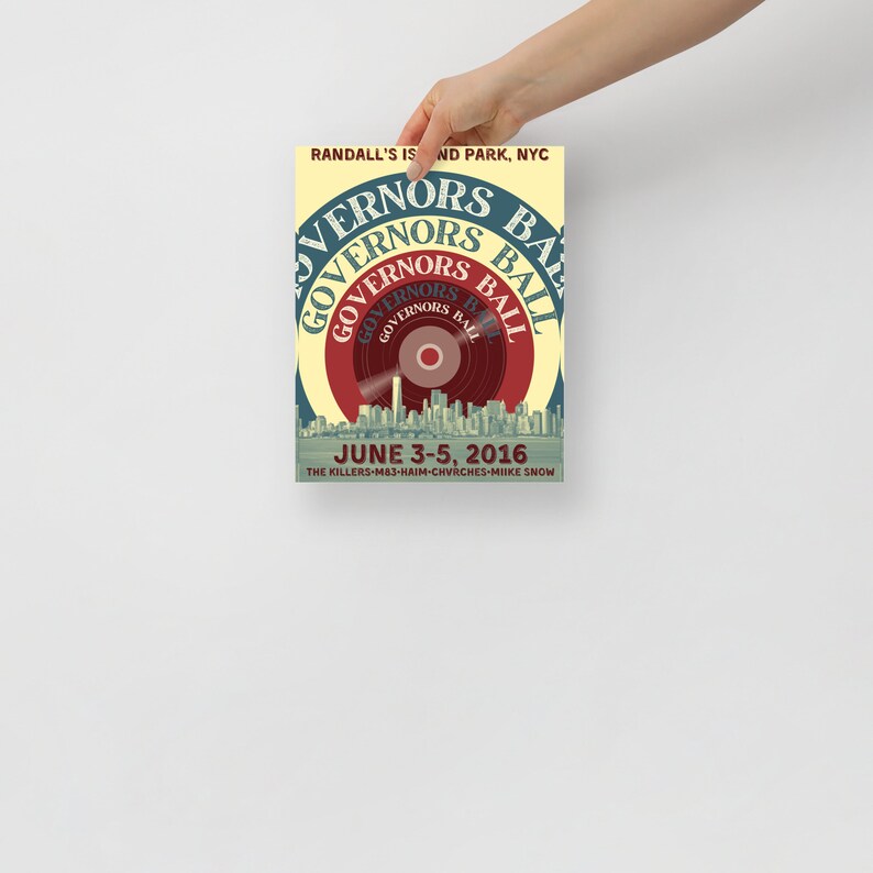 Custom Music Festival Poster: Governors Ball, Custom Year and Bands ...