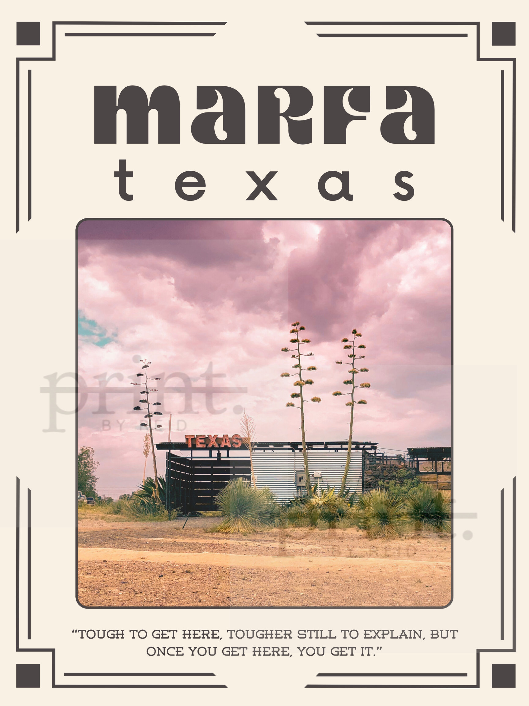 Marfa Texas Artwork: Boho Digital Wall Art for Home Decor, Travel ...