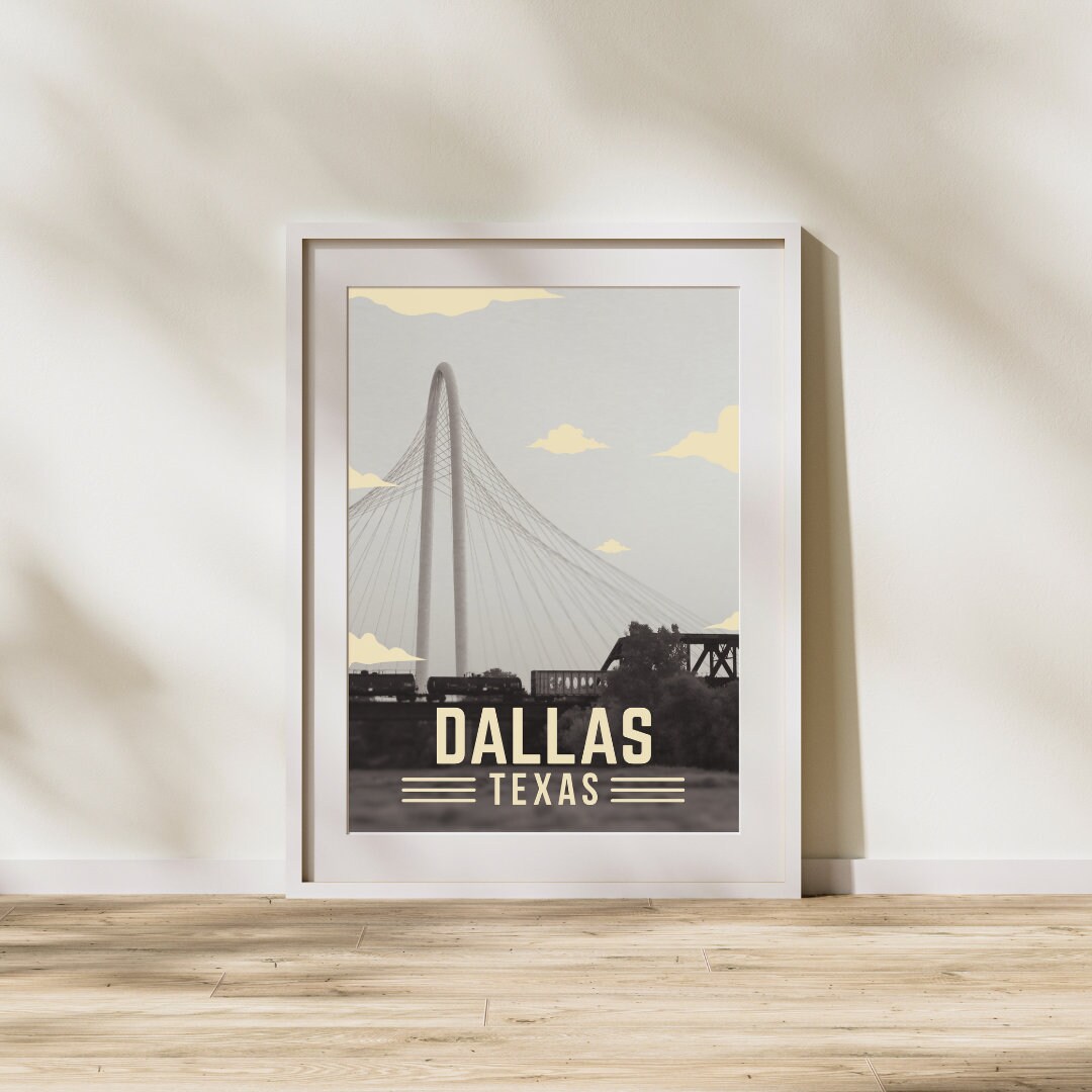 Dallas Skyline Print, Texas Cityscape Art Print - Digital Download ...