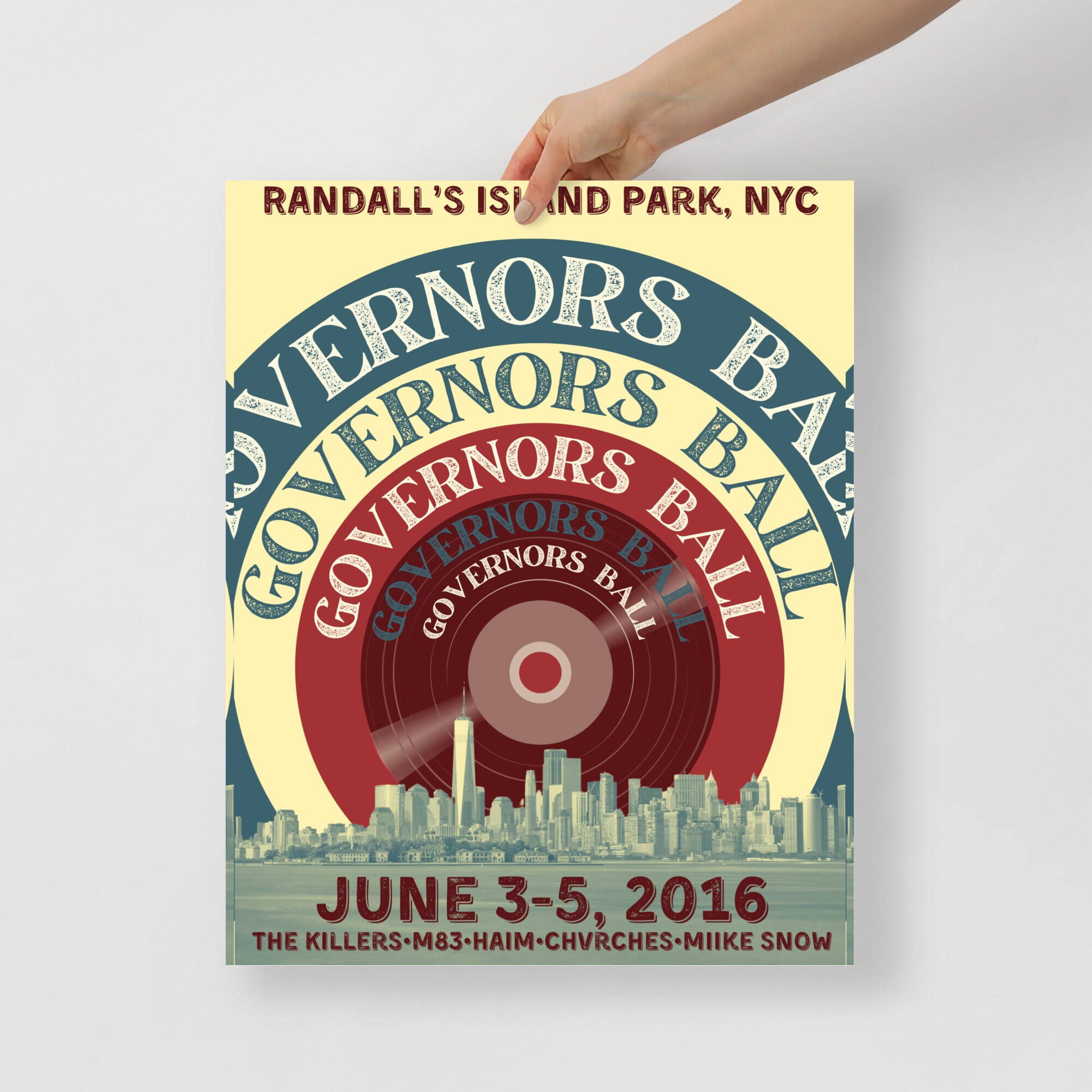 Custom Music Festival Poster: Governors Ball, Custom Year and Bands ...