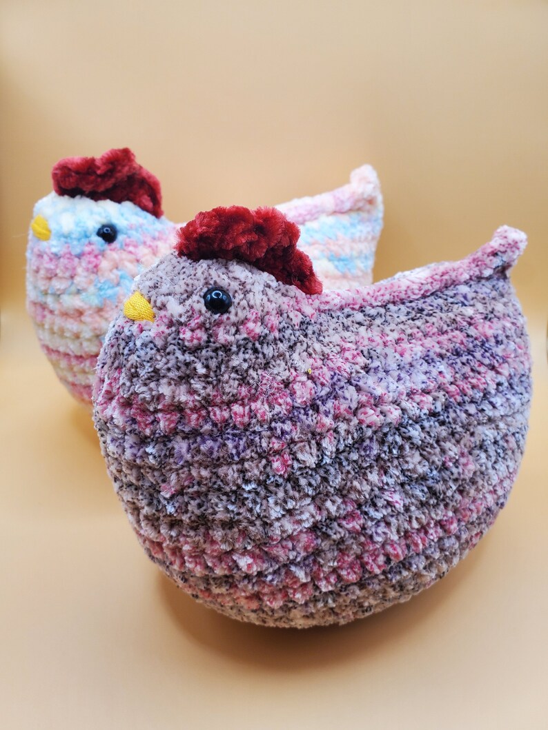 Crochet Chicken Plush Crochet Chicken Hen Handmade Chicken Stuffed ...