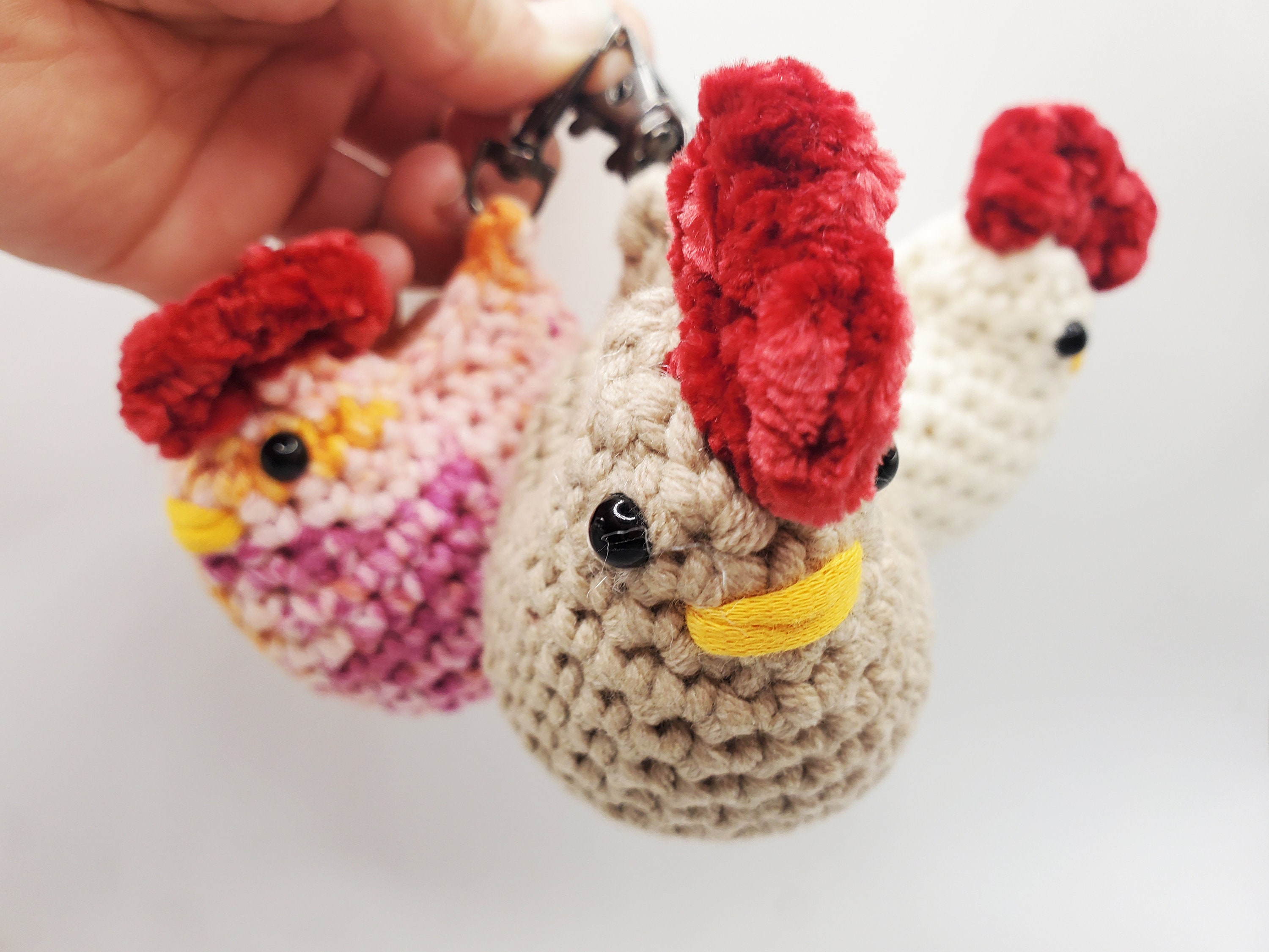 Mini Crochet Chicken Keychain Plush | Crochet Chicken Hen | Handmade ...