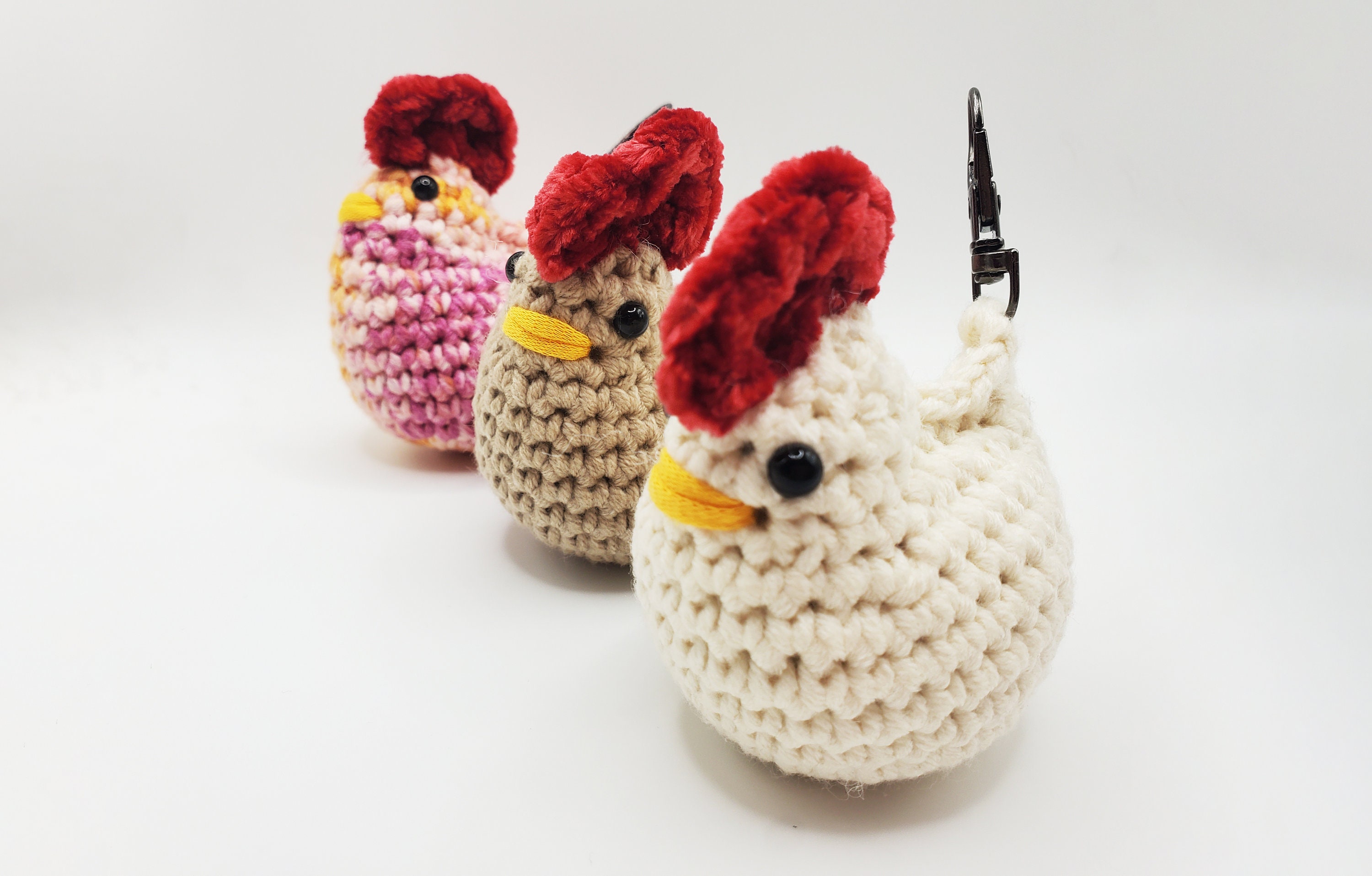 Mini Crochet Chicken Keychain Plush | Crochet Chicken Hen | Handmade ...