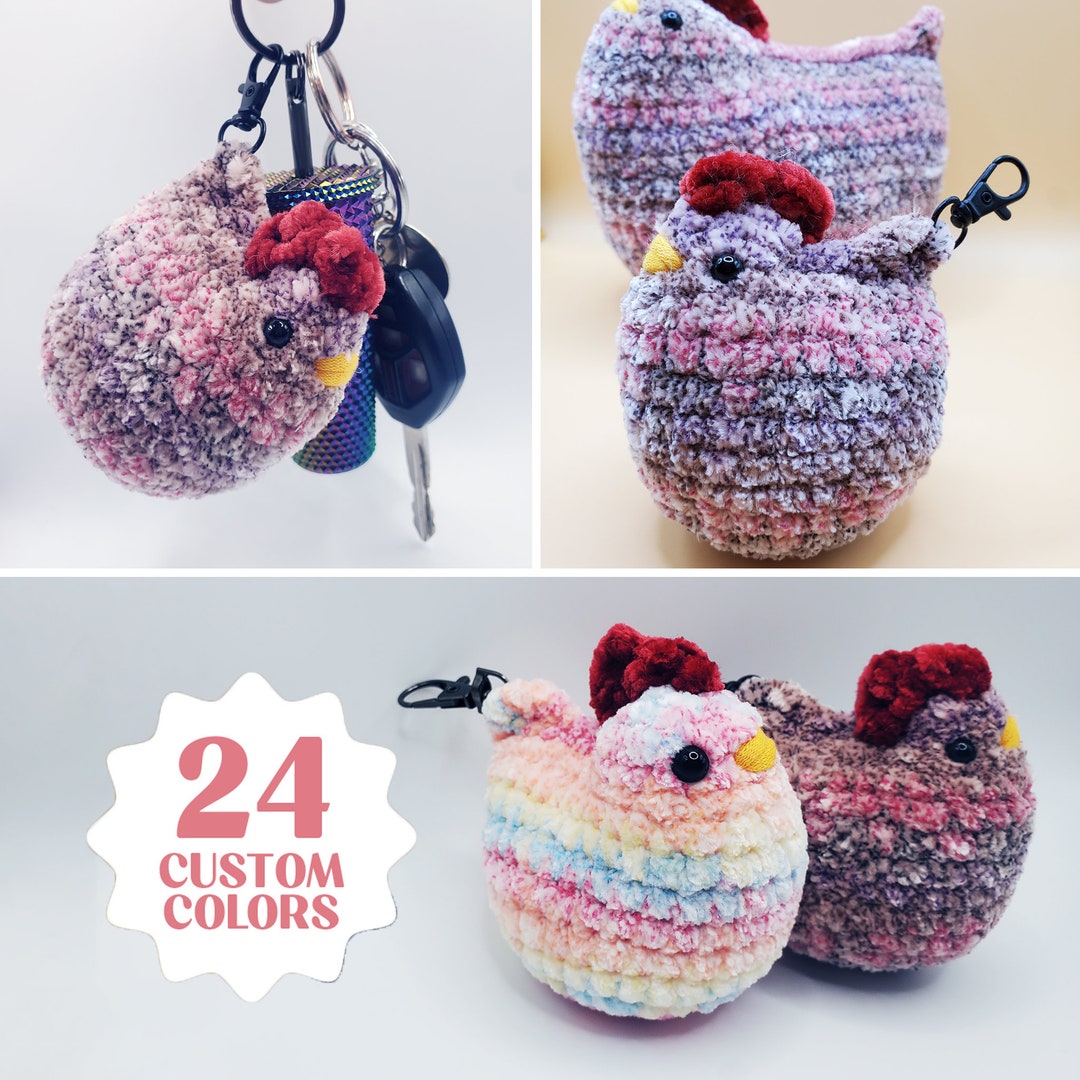 Crochet Chicken Keychain Plush | Crochet Chicken Hen | Handmade Chicken ...