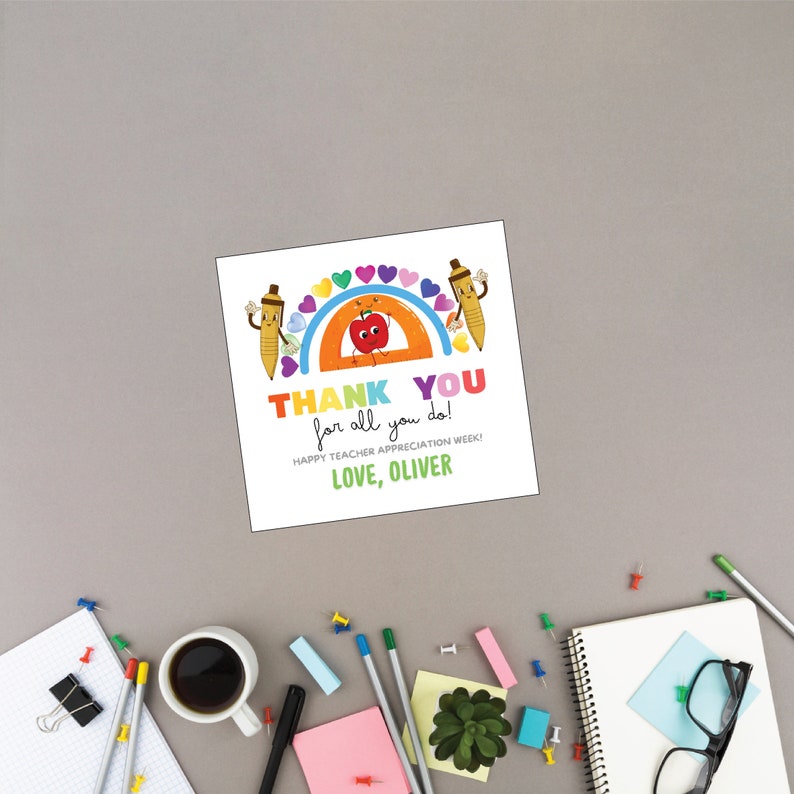 Editable Teacher Appreciation Week Gift Tags Thank You Teacher Gift Tag ...