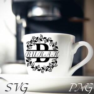 Floral Split Monogram Svg, Jpg, Png, Dxf, Flower Monogram Clipart ...