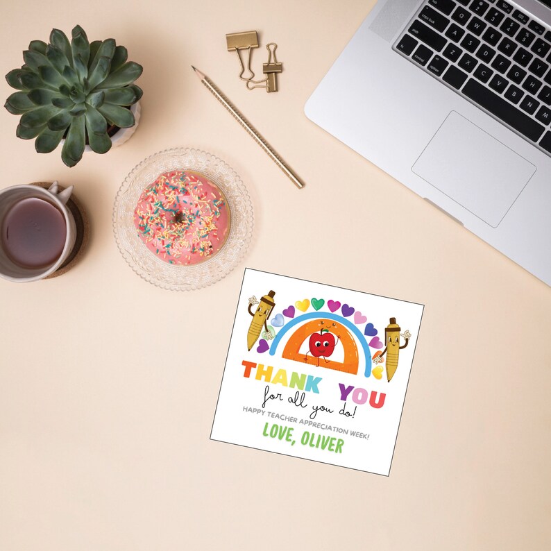 Editable Teacher Appreciation Week Gift Tags Thank You Teacher Gift Tag ...