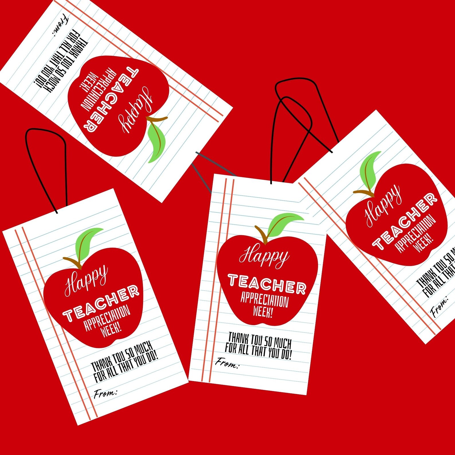 Apple Teacher Appreciation Week Tag, Printable End of School Year Favor ...