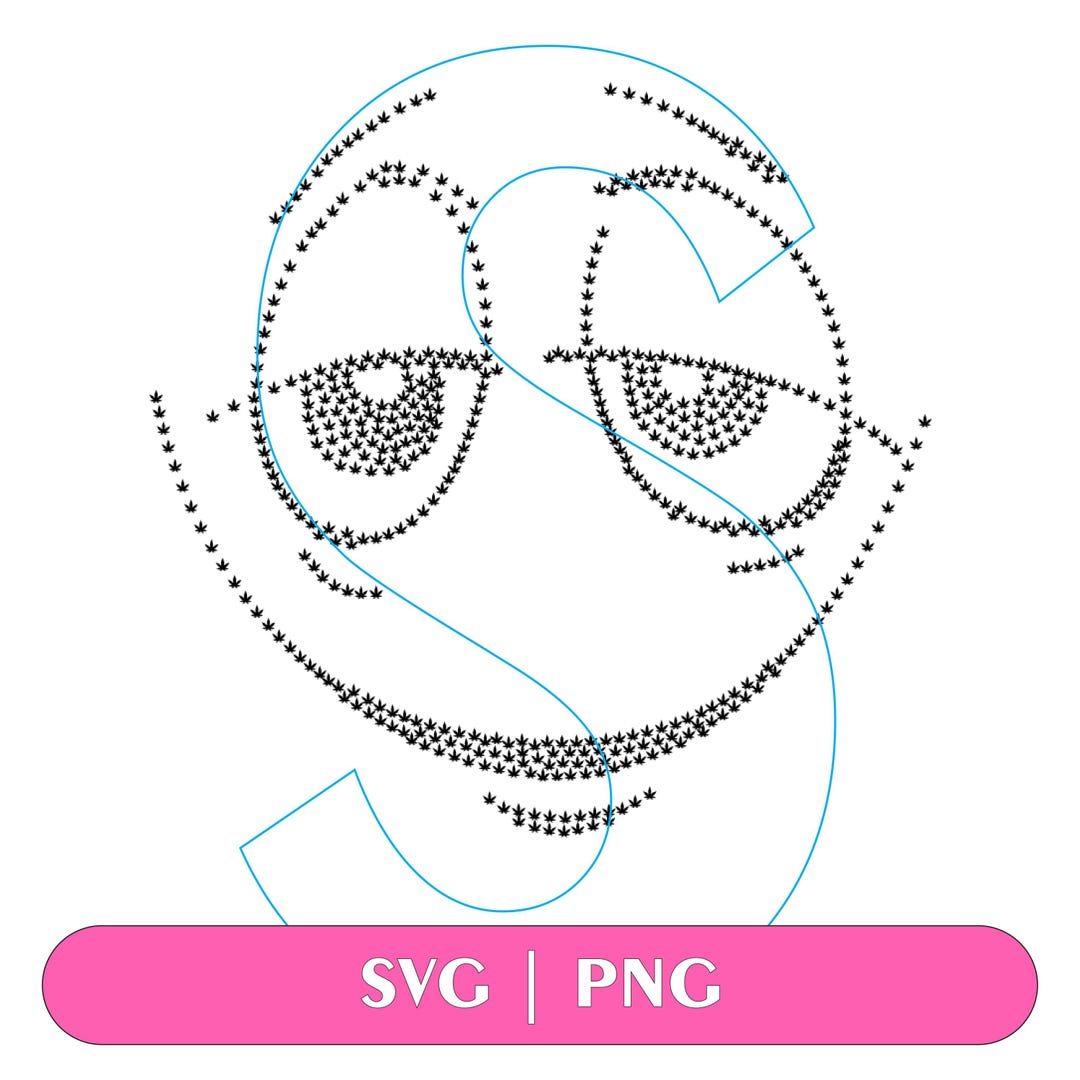 Stoned Cartoon Face Png, Transparent Png,cut File,high Eyes Decal,kayak ...