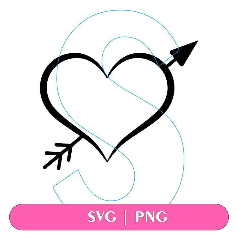 Heart Arrow Svg, Love Arrow Heart Svg, Valentine's Day Svg. Vector Cut ...