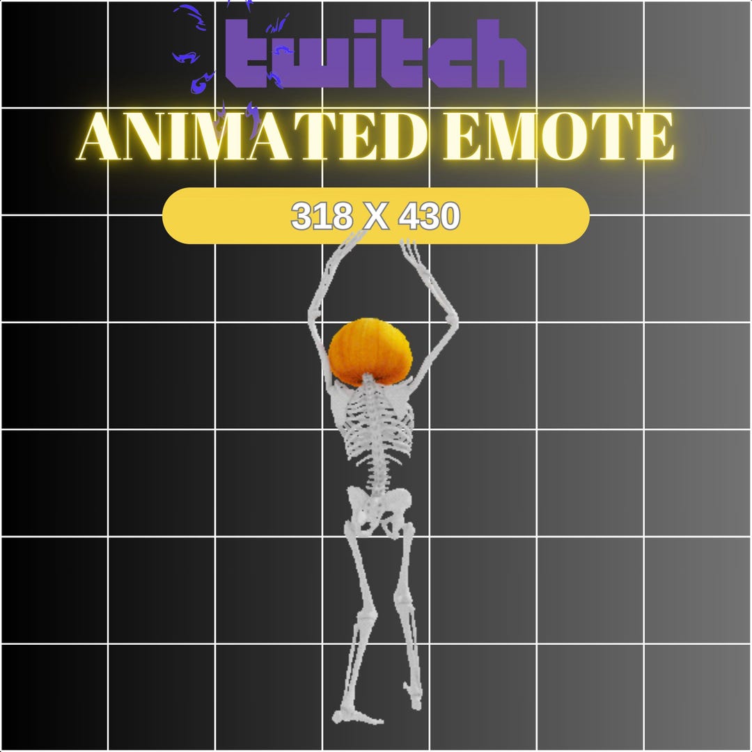 ANIMATED Rave Dancing Pumpkin Skeleton Emote for Twitch, Streamer ...