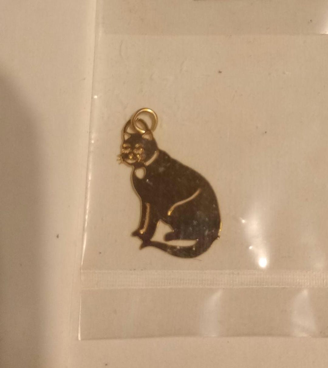 Small 24 K Gold Cat Charm | NWT Original Card | Jewelry Craft Gift Idea ...