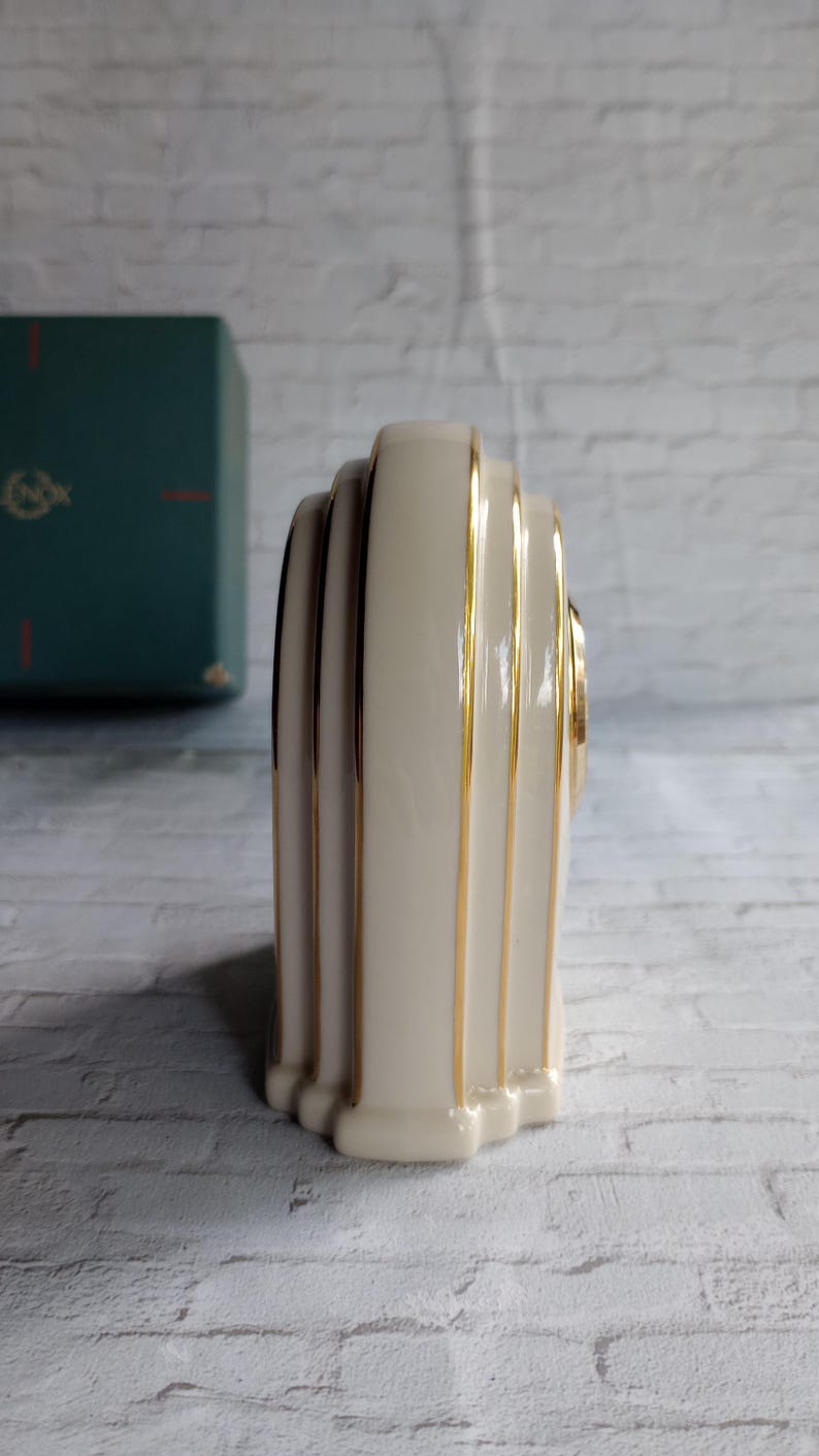 Vintage Lenox Eternal Quartz Clock | Ivory and Gold | Original Box 4 ...