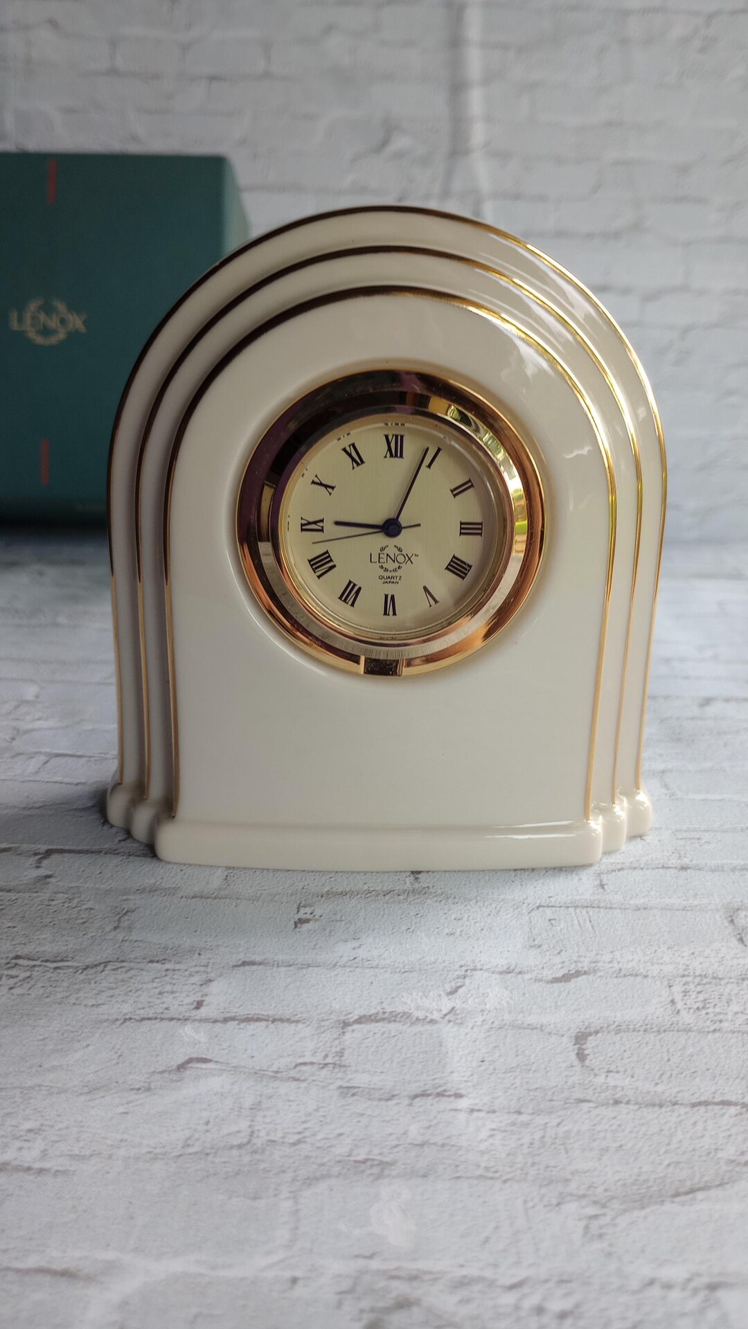 Vintage Lenox Eternal Quartz Clock | Ivory and Gold | Original Box 4 ...