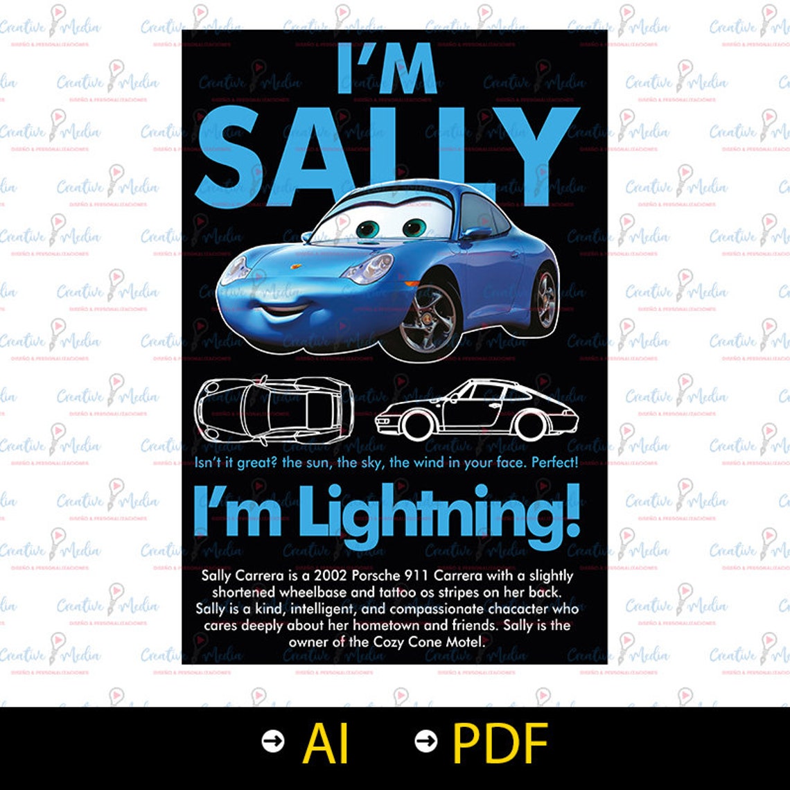 Vectores CARS McQueen y Sally - Etsy España