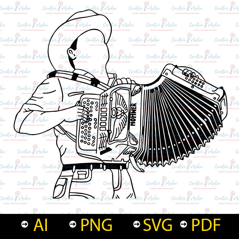 Vector Alfredo Olivas Acordeon Logotipo svg pdf ai png - Etsy México