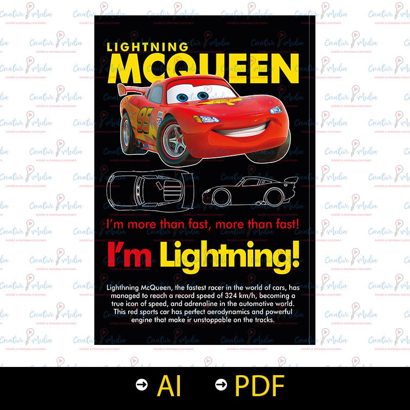 Vectores CARS McQueen y Sally - Etsy España