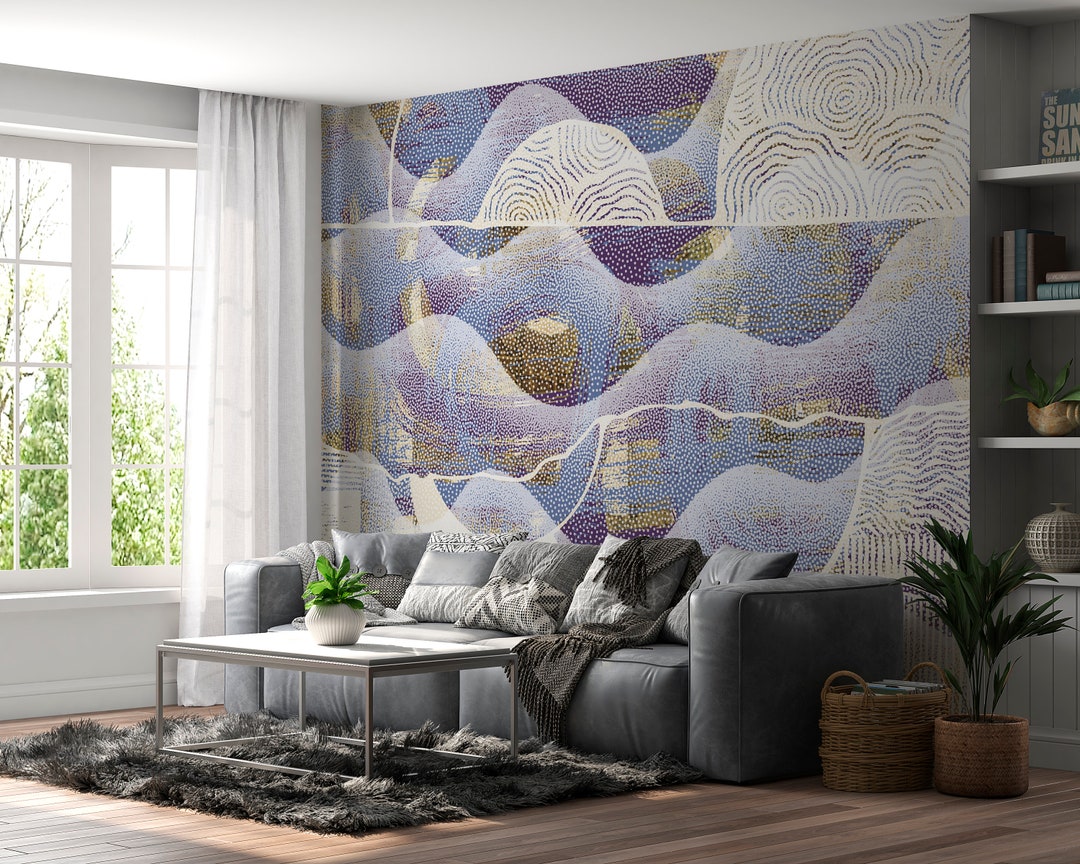 Ocean Waves in Pointillism Technique, Abstract Sea Life Decor - Etsy