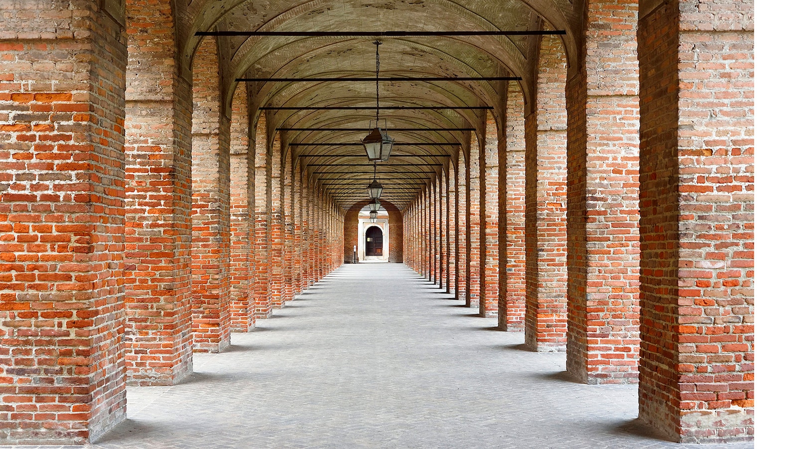 Brick Colonnade in Perspective Wallpaper, Image in Perspective - Etsy