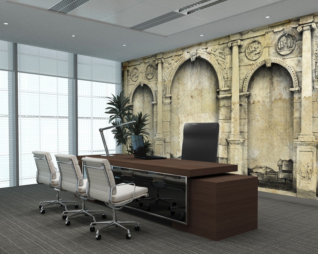 Three Marble Arches Antique Wallpaper Mural - Etsy