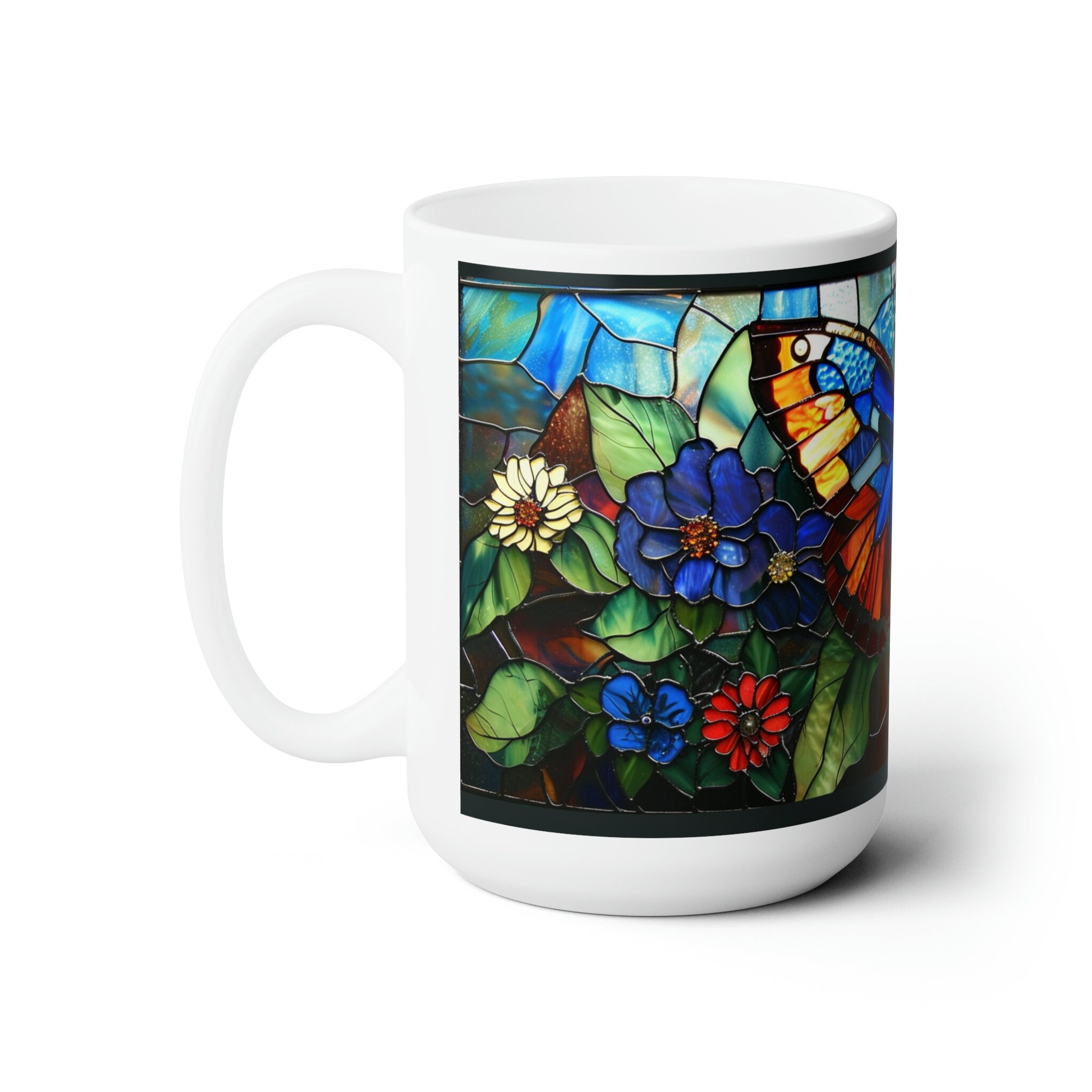 Stained Glass Morpho Butterfly Mug, Butterfly Mug, Stained Glass Mug ...