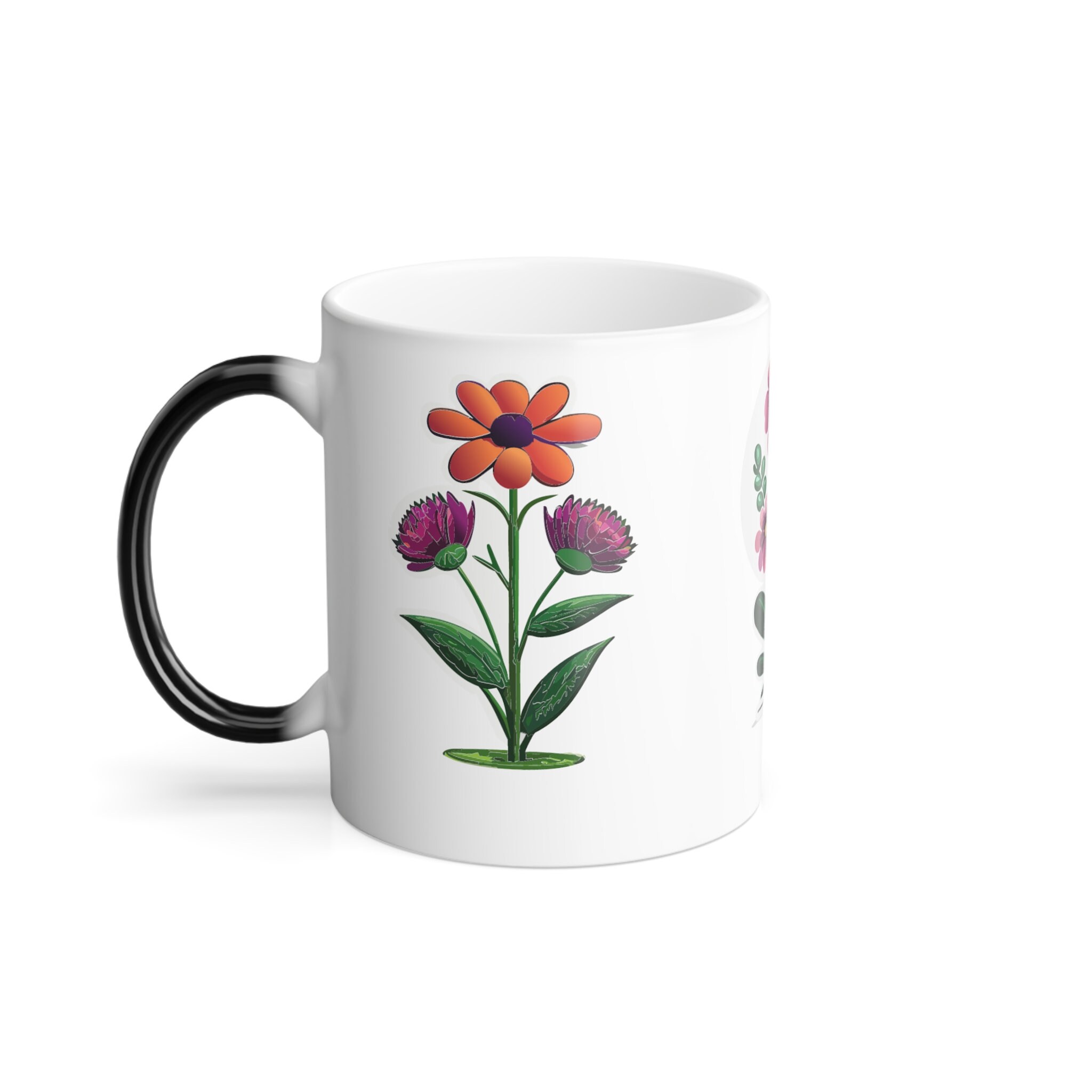 Color Morphing Mug, Cartoon Flowers, Garden Lover, Tea Cup, Gift, 11oz ...