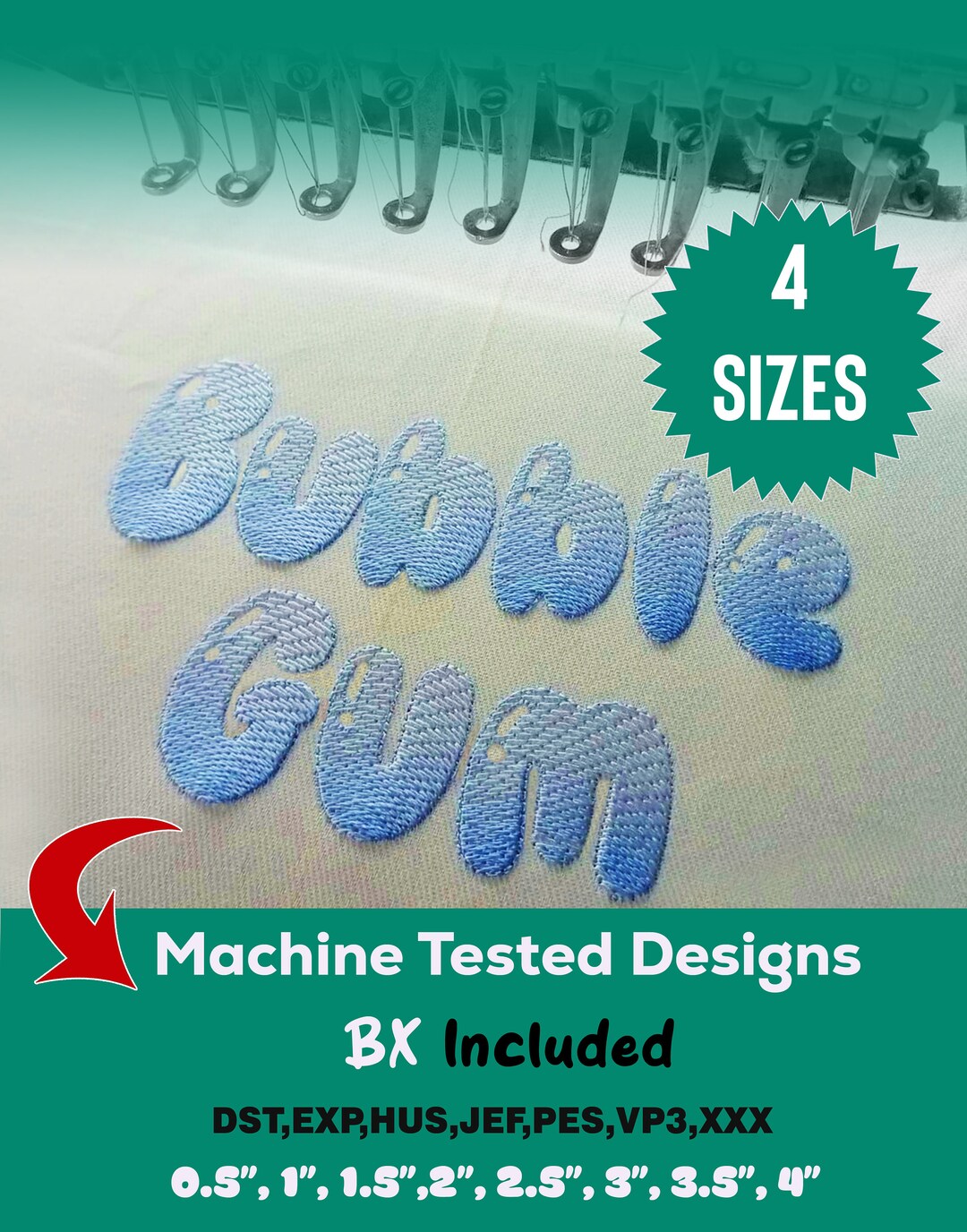 Bubble Gum Embroidery Font Machine Embroidery Font, Alphabet ...