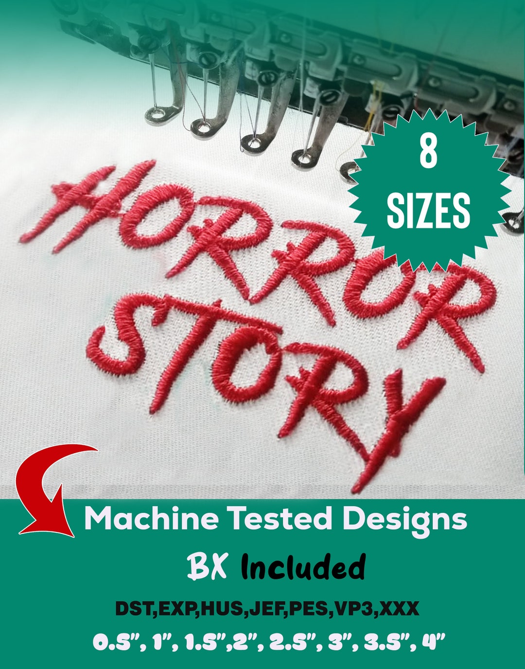 Horror Story Embroidery Font Machine Embroidery Font, Monogram ...
