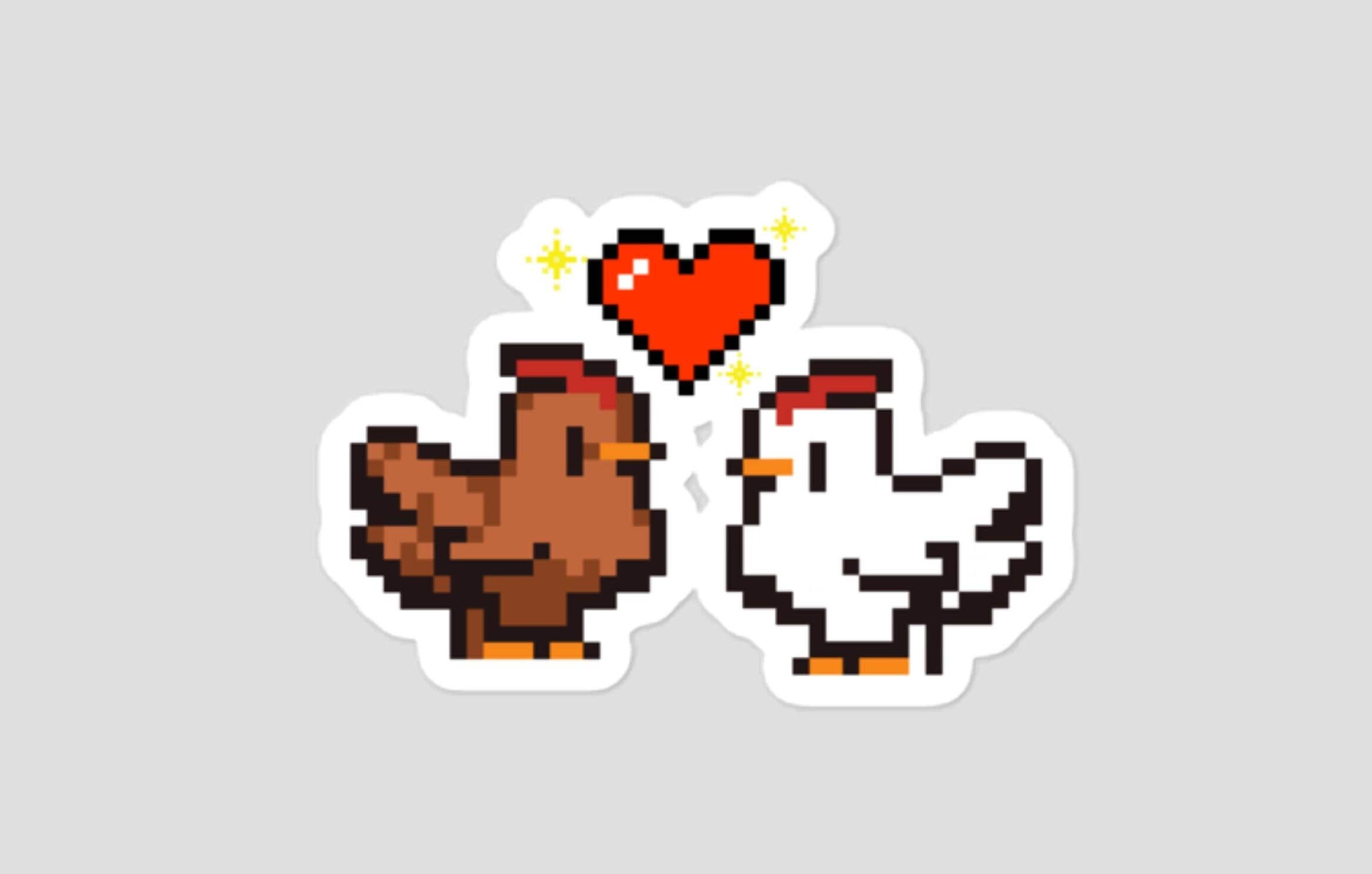 Stardew Valley Sticker, Pixel Art Sticker, Pixel Art Chicken, Stardew ...