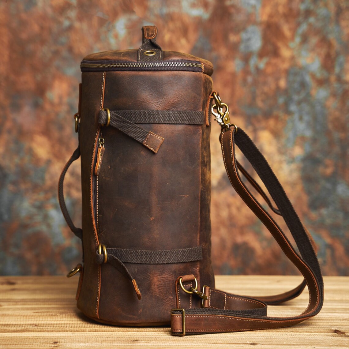 Vintage Leather Backpack, Brown Leather Backpack, Rucksack ...