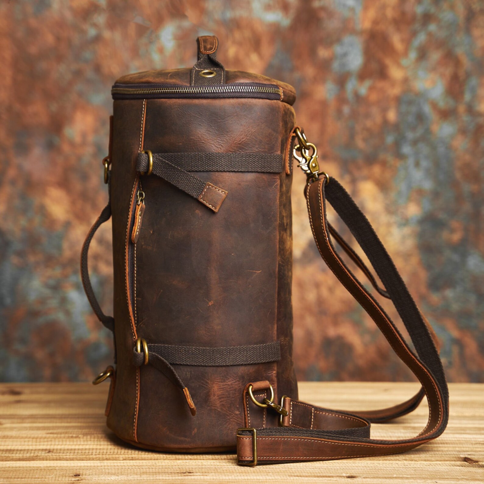 Vintage Leather Backpack, Brown Leather Backpack, Rucksack ...
