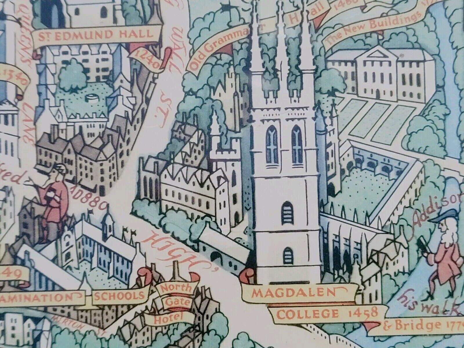 Antique 1948 Kerry Lee Pictorial Map Oxford University Print Litho ...