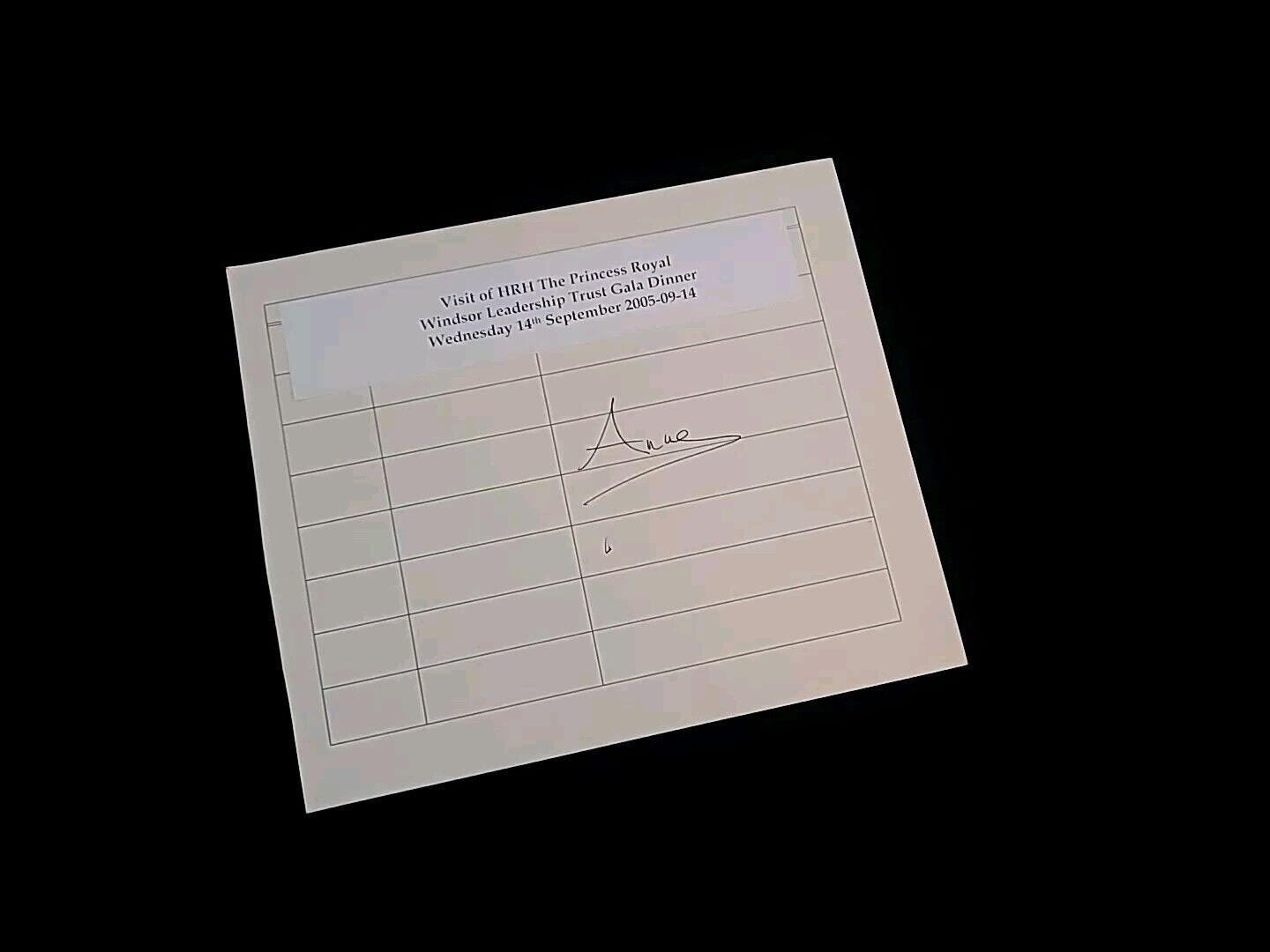 Princess Anne Signed Royal Document Queen Elizabeth Royalty Autograph ...