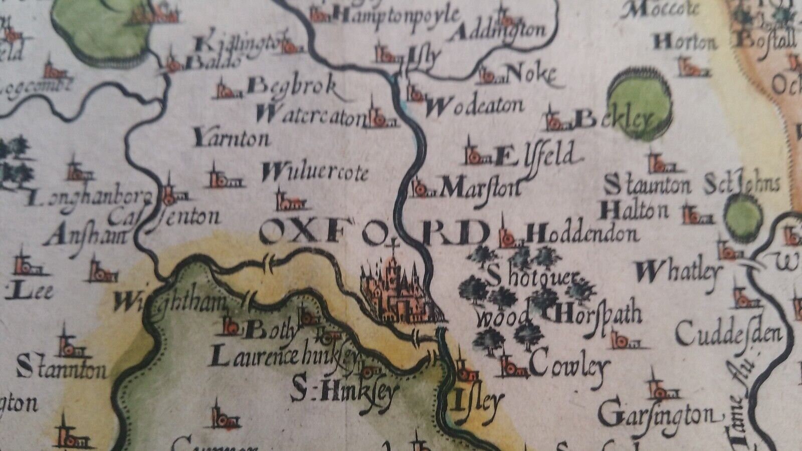 Saxton Hole Map Oxford University College Oxfordshire Plan Print Great ...