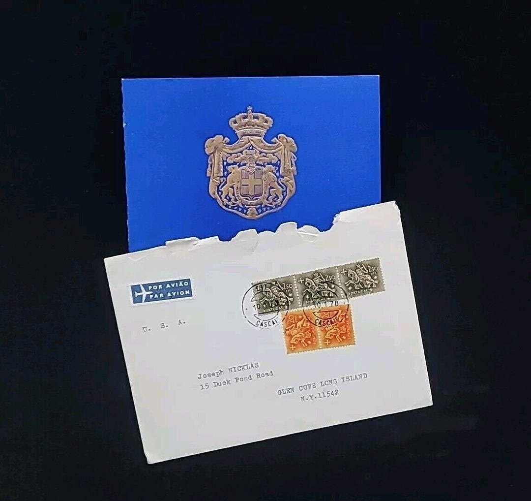 1971 King of Italy Umberto II Signed Christmas Card Italian Royalty ...