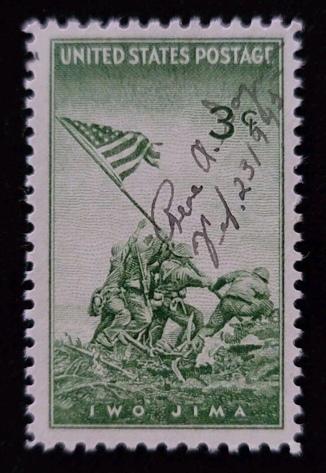 Rene A Gagnon Signed Iwo Jima Flag Raiser Autographed Stamp USA 1945 ...